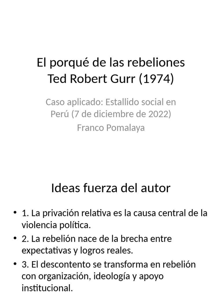 El Porque de Las Rebeliones Gurr Peru | PDF | Ciencias Políticas