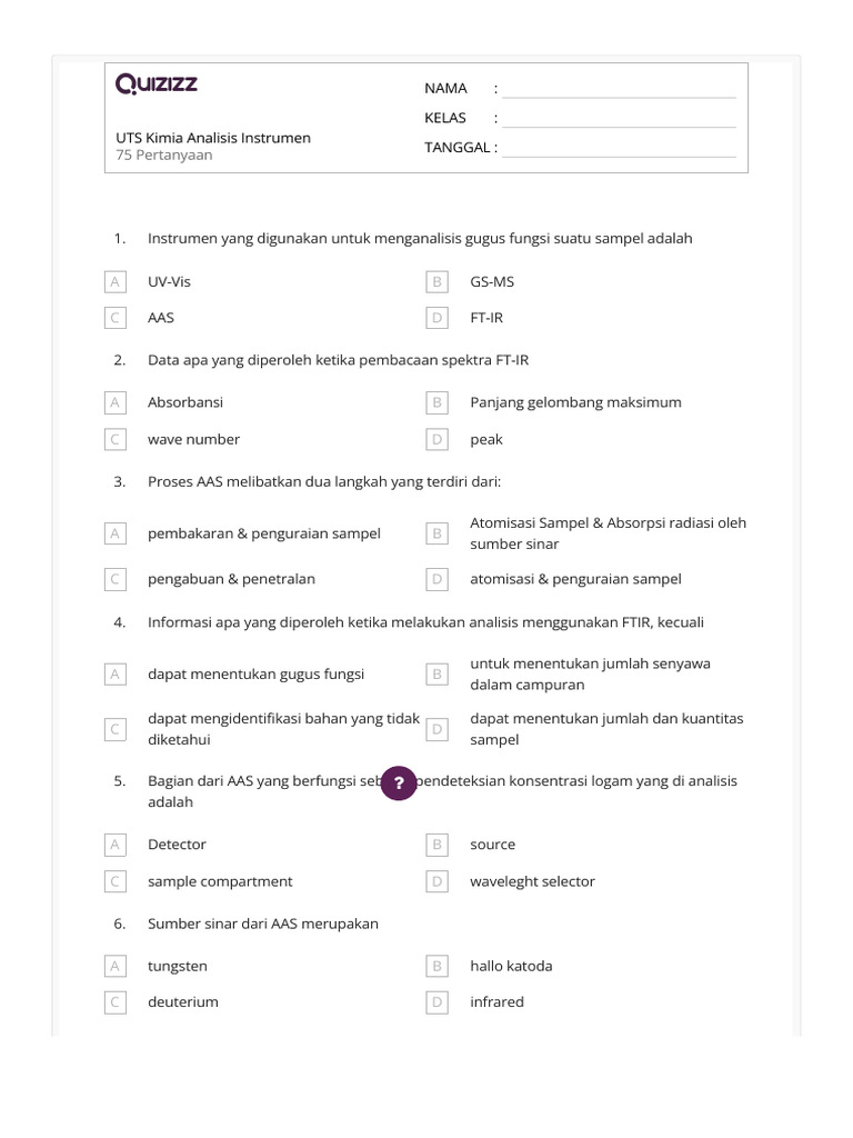 UTS Kimia Analisis Instrumen | PDF