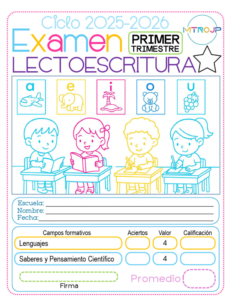 Examen de Lectoescritura y Matemáticas | PDF