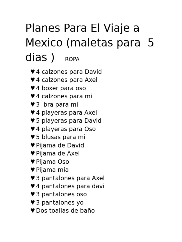 Planes para El Viaje A Mexico | PDF