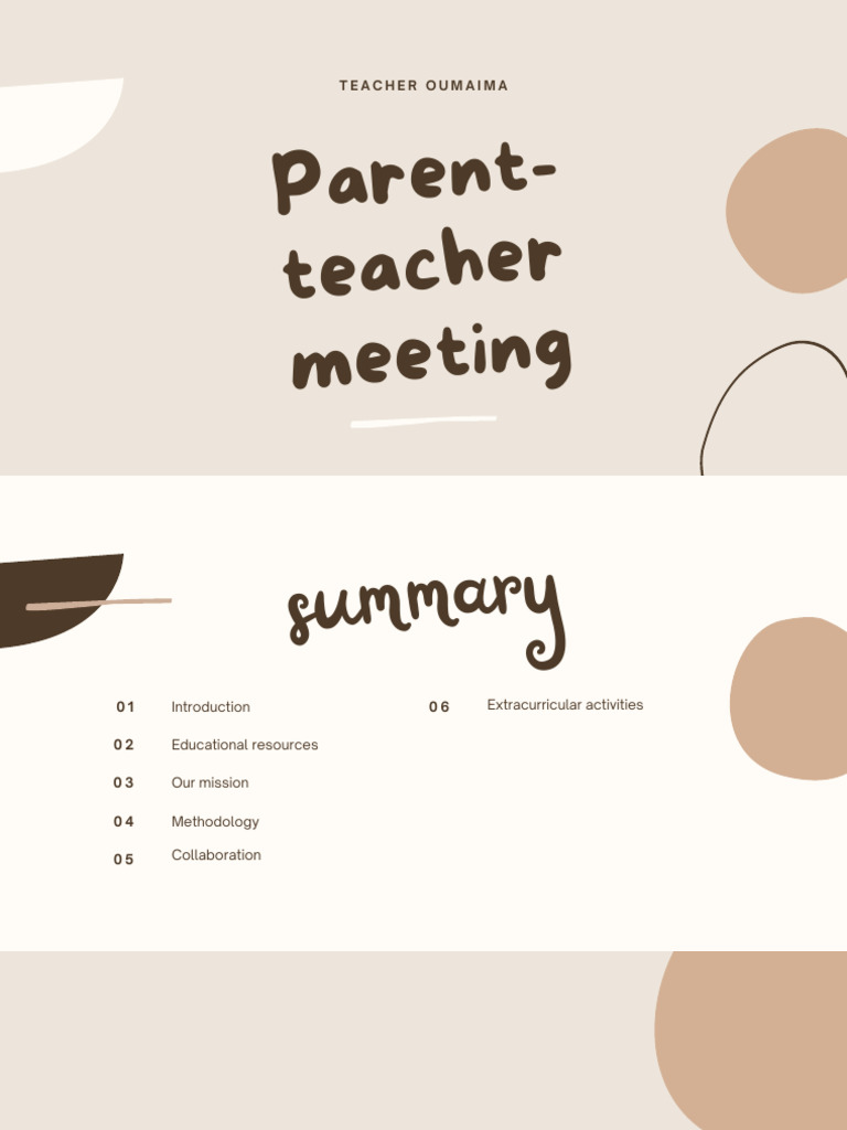 Parent-Teacher Meeting Overview | PDF