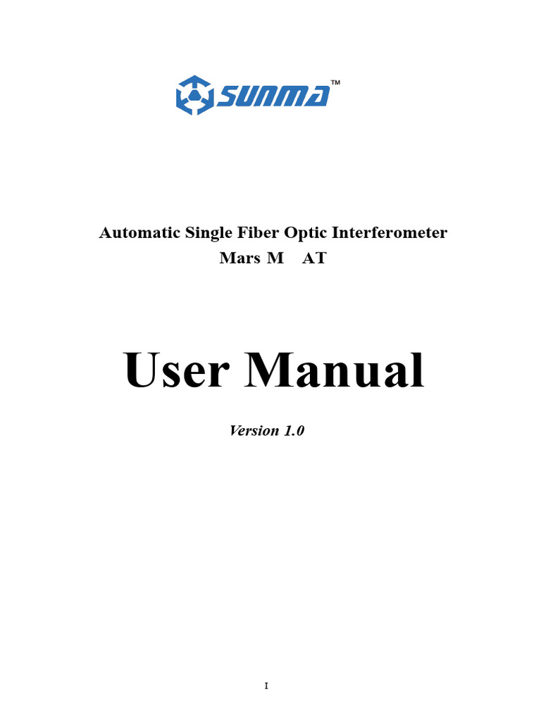SunmaFiber Mars-ML-AT Fiber Interferometer User Manual | PDF | Icon ...