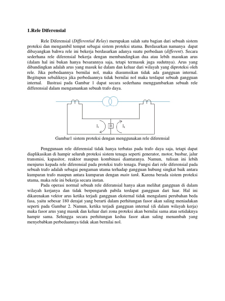 Makalah Rele Diferensial Dan Rele Jarak | PDF