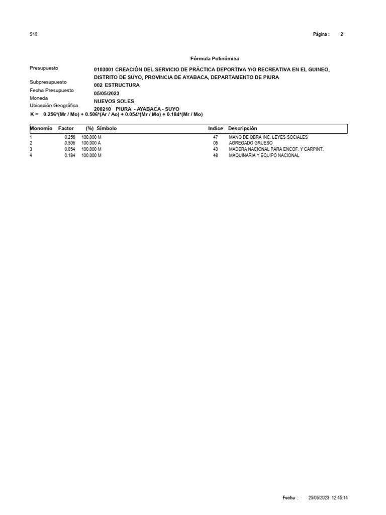 Formila Polinómica - Estructura | PDF