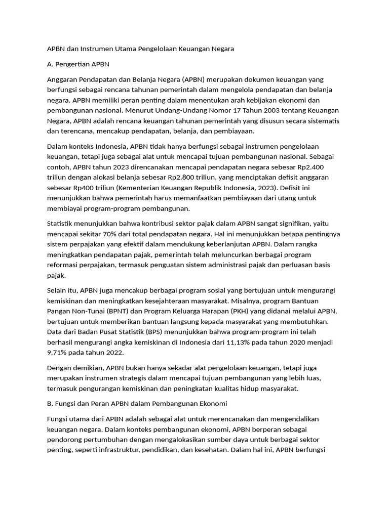APBN: Instrumen Kunci Keuangan Negara | PDF