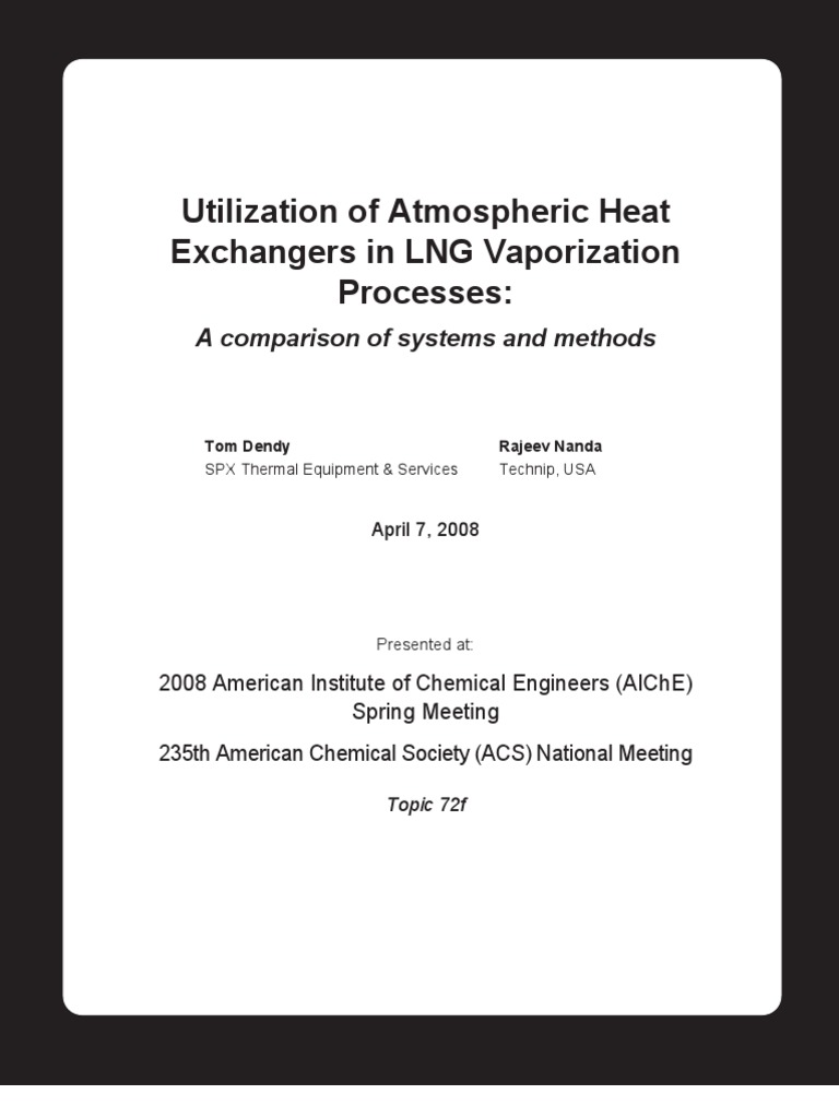 LNG Vaporization | PDF | Heat Exchanger | Liquefied Natural Gas
