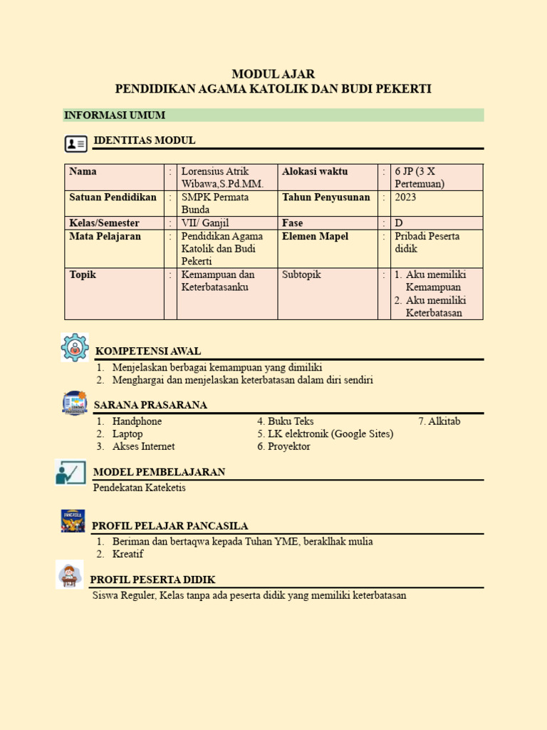 Contoh Modul Ajar Kelas 7 TP 2 | PDF