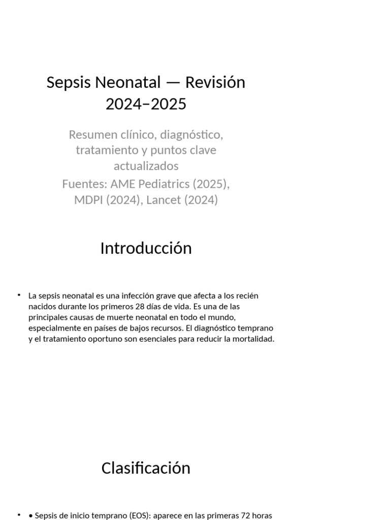 Sepsis Neonatal: Diagnóstico y Tratamiento | PDF | Septicemia | Infantes