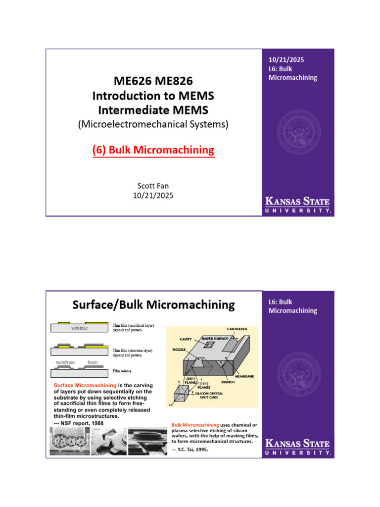 6 Bulk Micromachining | PDF | Applied And Interdisciplinary Physics ...