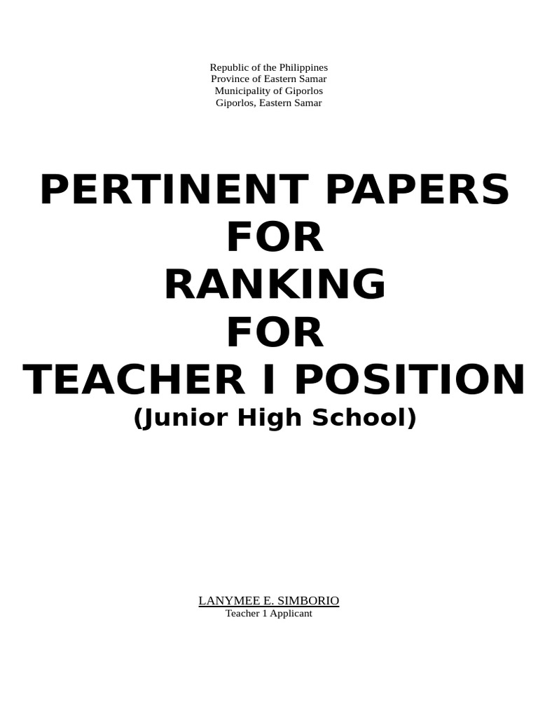 Pertinent Paper Cover Page | PDF