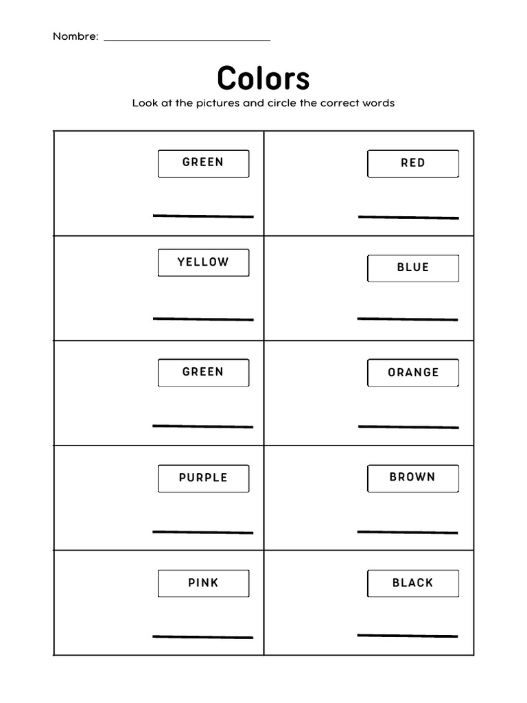White Colorful Colors Vocabulary Worksheet | PDF