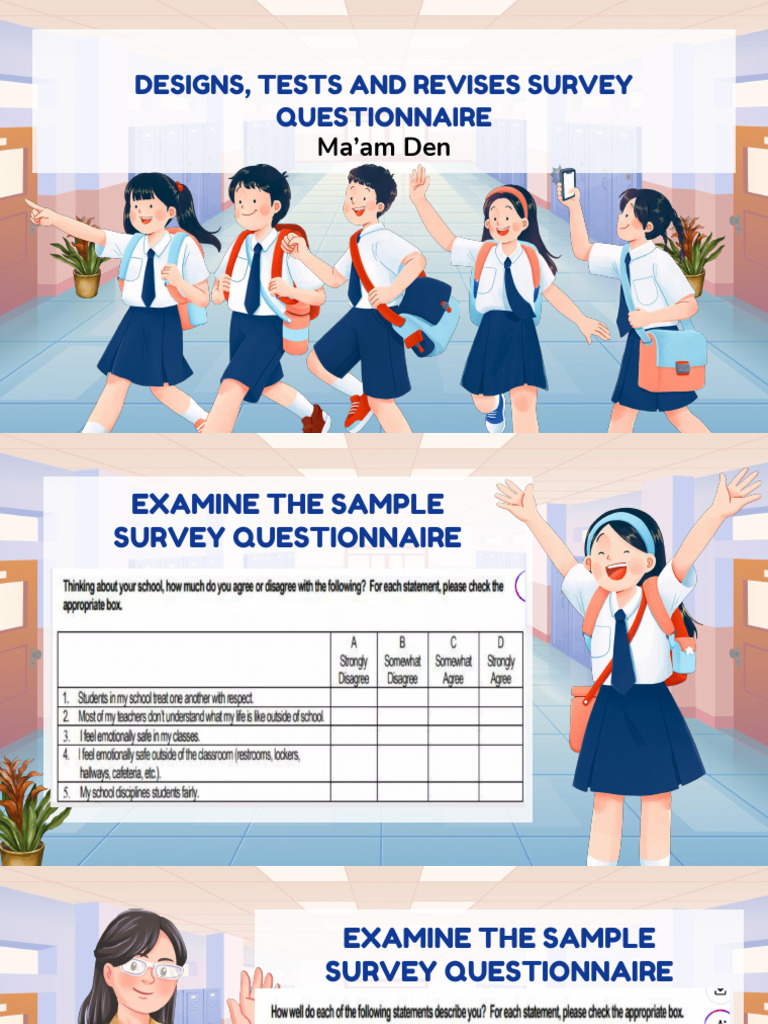 Designs Tests and Revises Survey Questionnaires | PDF | Survey ...