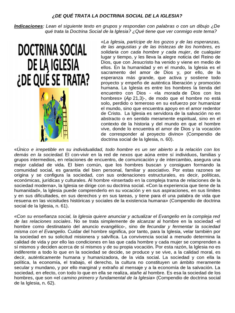Doctrina Social de La Iglesia | PDF | Iglesia cristiana | Amor