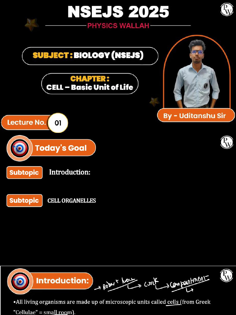 Cell Structure and Cell Division - 01 - LIVE | PDF