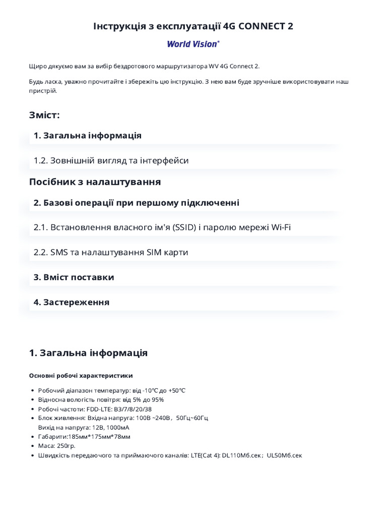 User Manual 4g Connect 2 | PDF