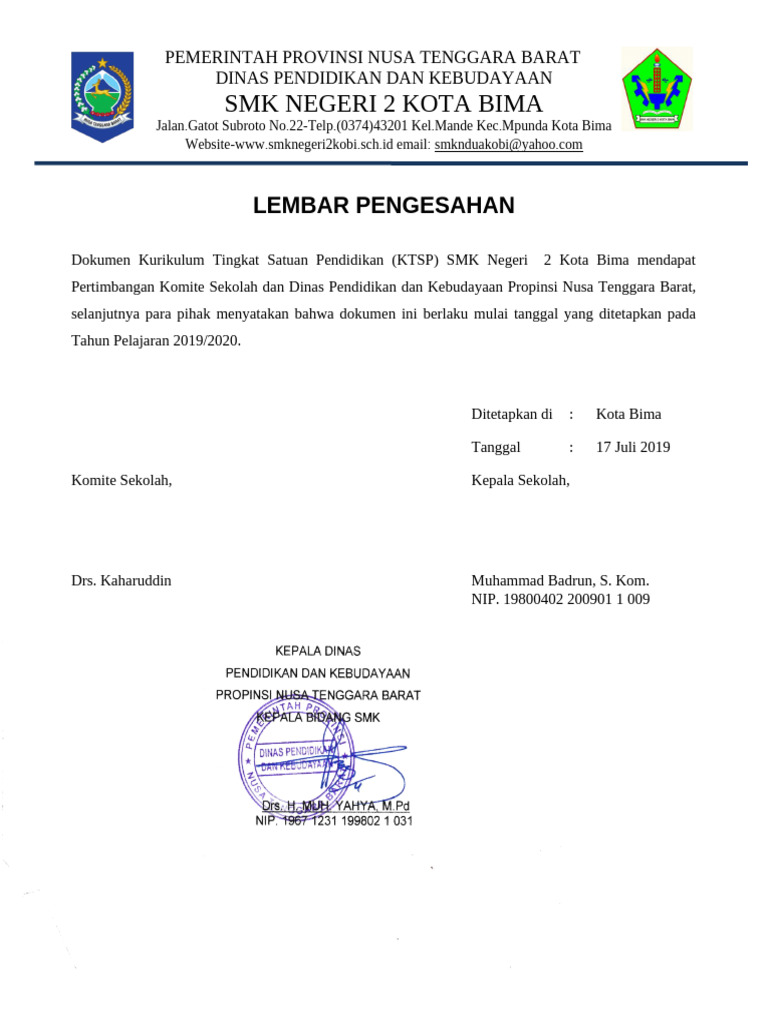 Lembar Pengesahan Dokumen | PDF