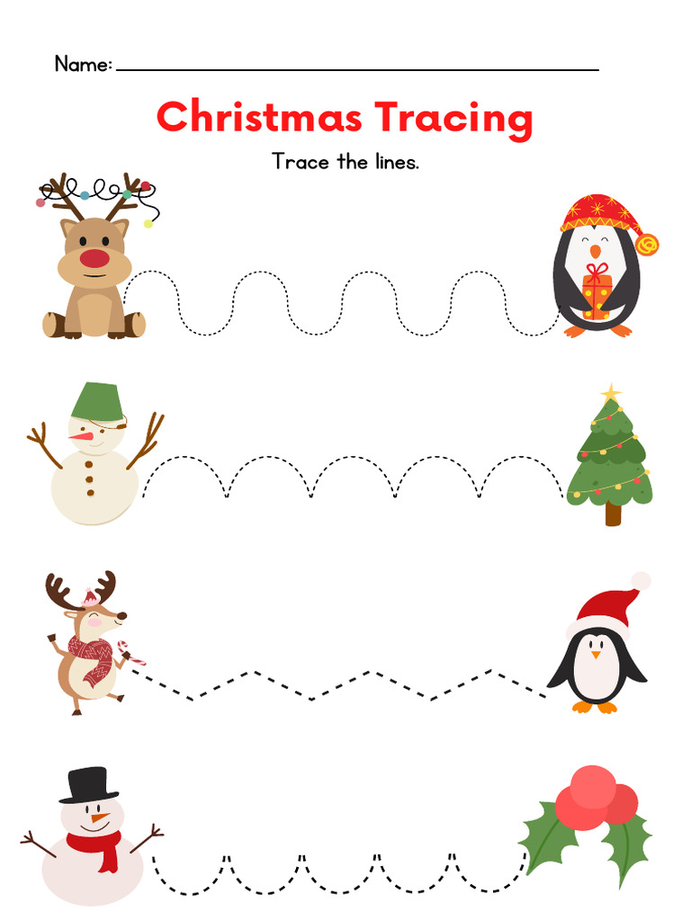 Christmas Tracing Worksheet | PDF