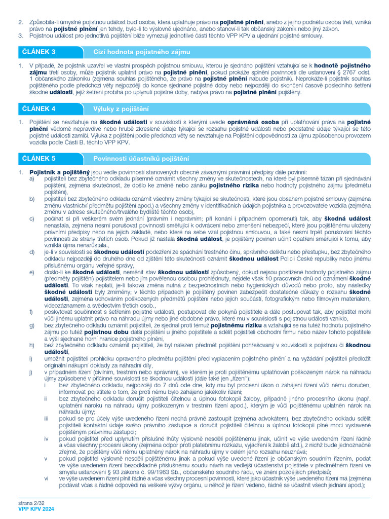 Článek 3 Cizí Hodnota Pojistného Zájmu: Strana 2/32 | PDF