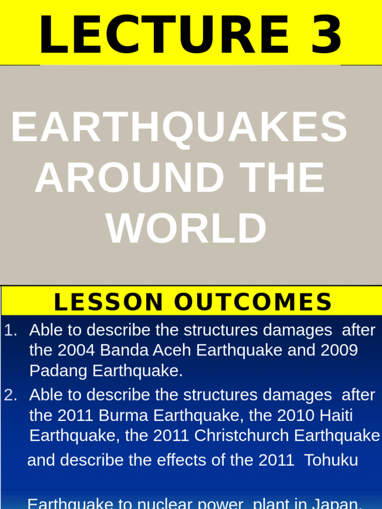 Lecture 3 (Earthquake Around The World) | PDF | Fukushima Daiichi ...