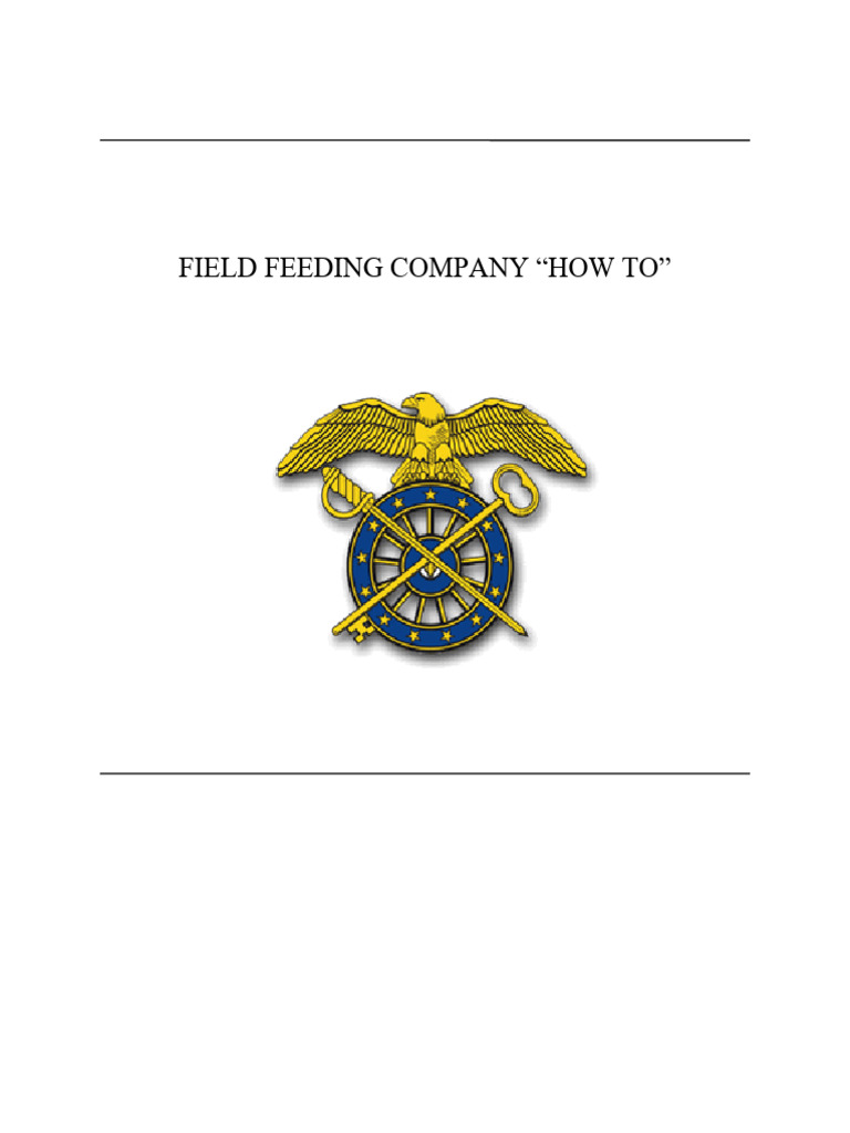 Field Feeding Company Operations Guide | PDF | Platoon | Sergeant