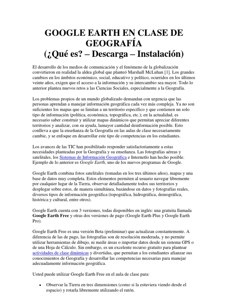 Google Earth en Clase de Geografía | PDF | Tecnología de información y ...