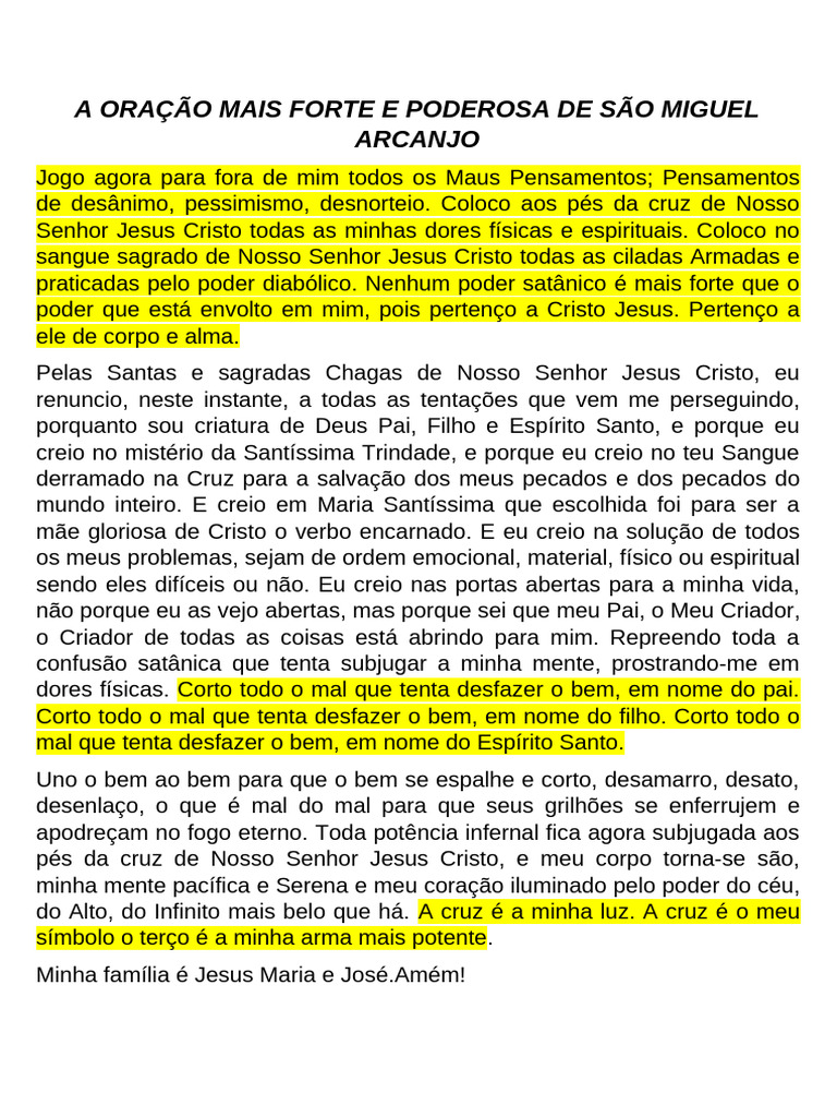 A Oração Mais Forte E Poderosa De São Miguel Arcanjo Pdf
