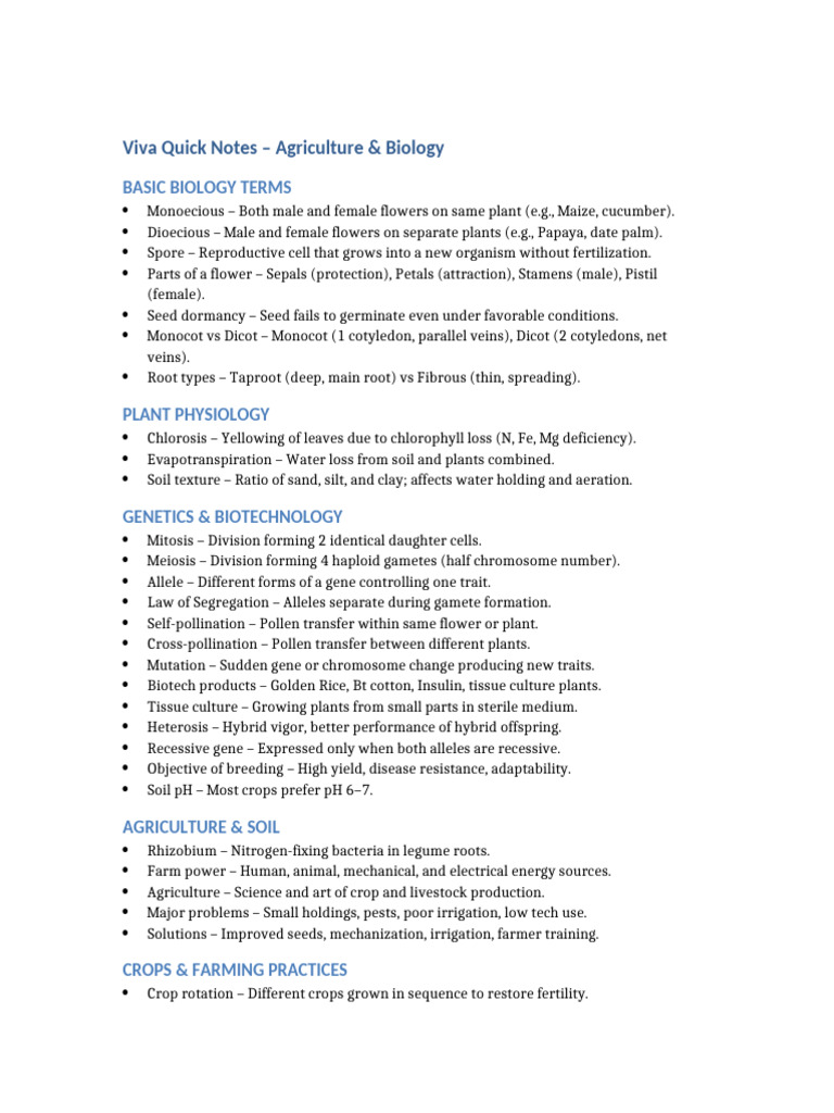 Key Terms in Agriculture & Biology | PDF | Seed | Reproduction