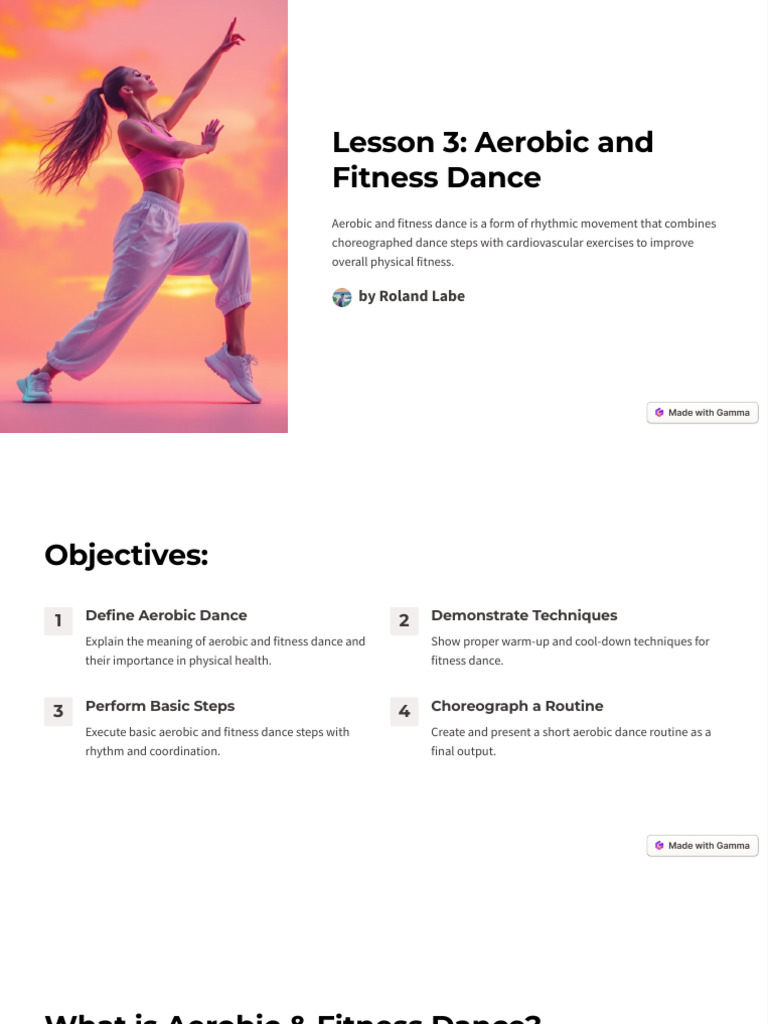 Lesson 3 Aerobic and Fitness Dance | PDF | Physical Fitness | Aerobic ...