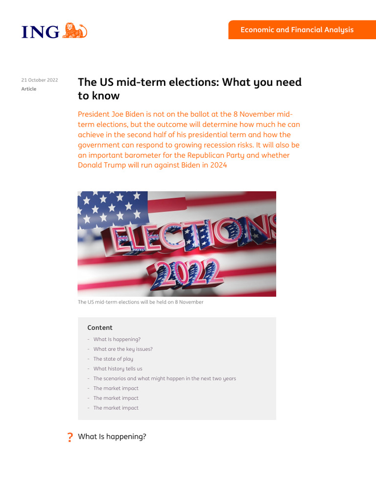 ING US Mid Term Elections Preview 1666652299 | PDF | Cost Of Living ...