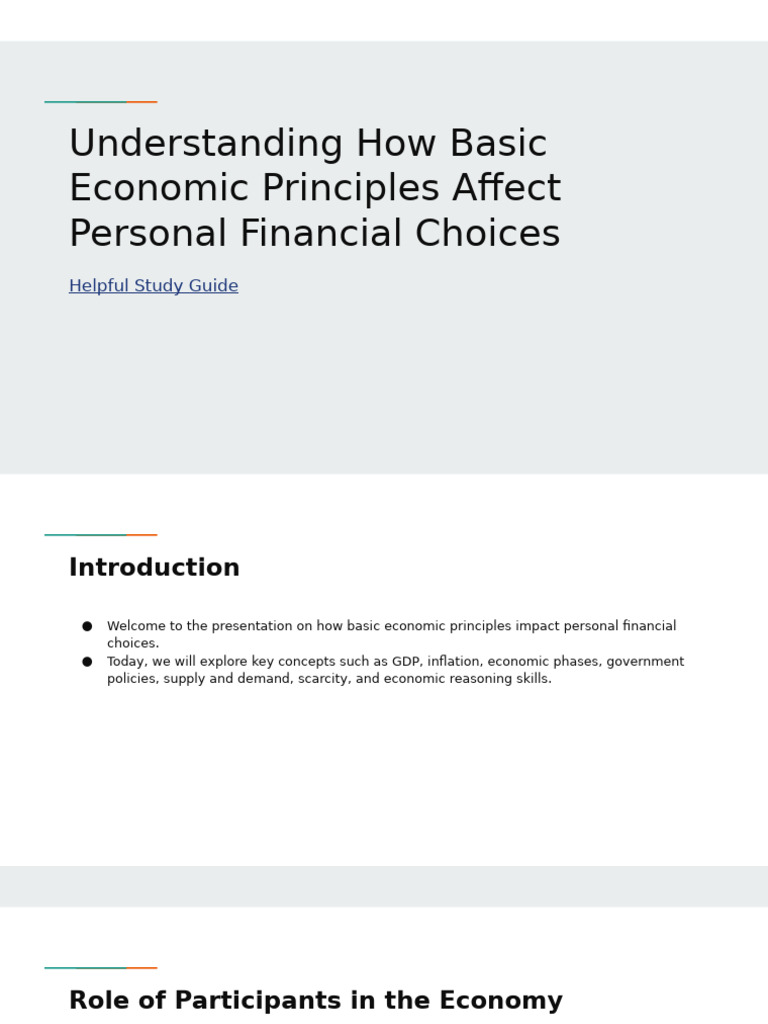 Understanding How Basic Economic Principles Affect Personal Financial ...