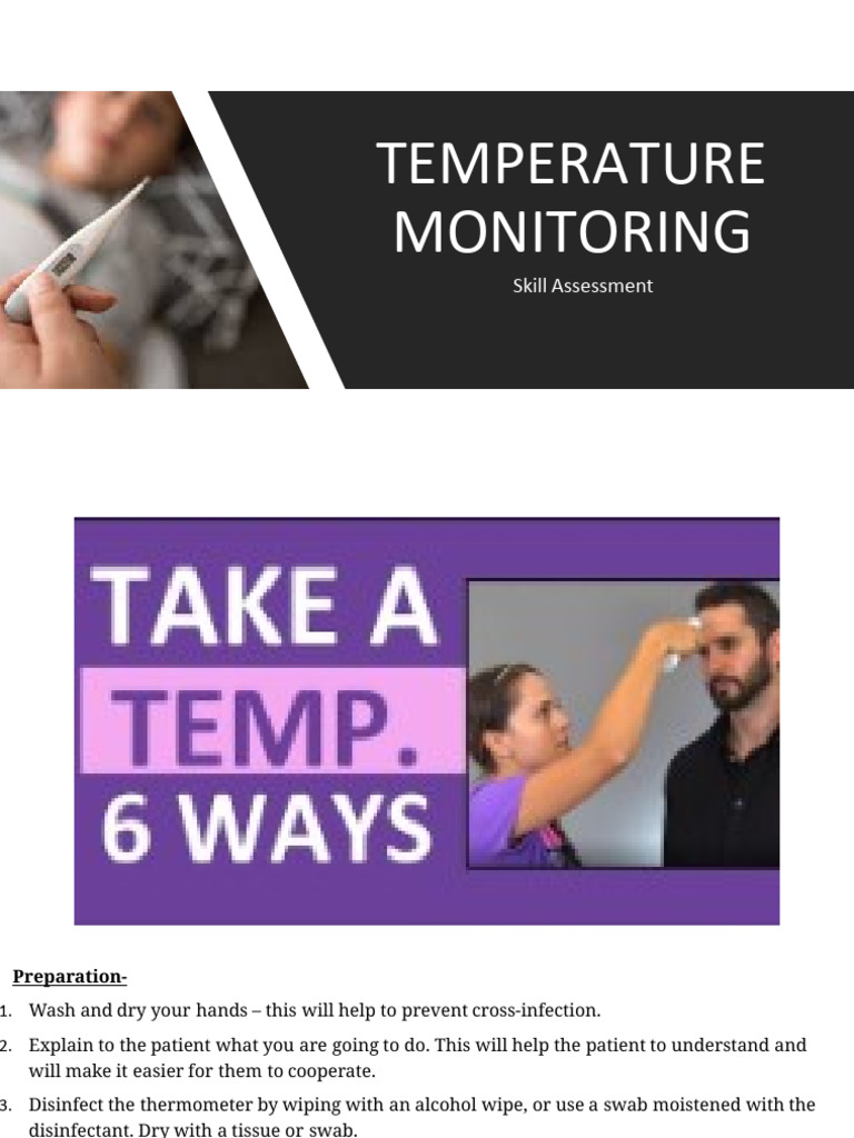 Skill Assessment-Temperature monitoring | PDF | Thermoregulation ...