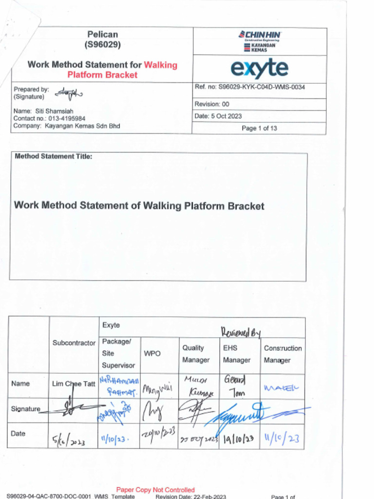 WMS-0034 - Walking Platform Bracket | PDF