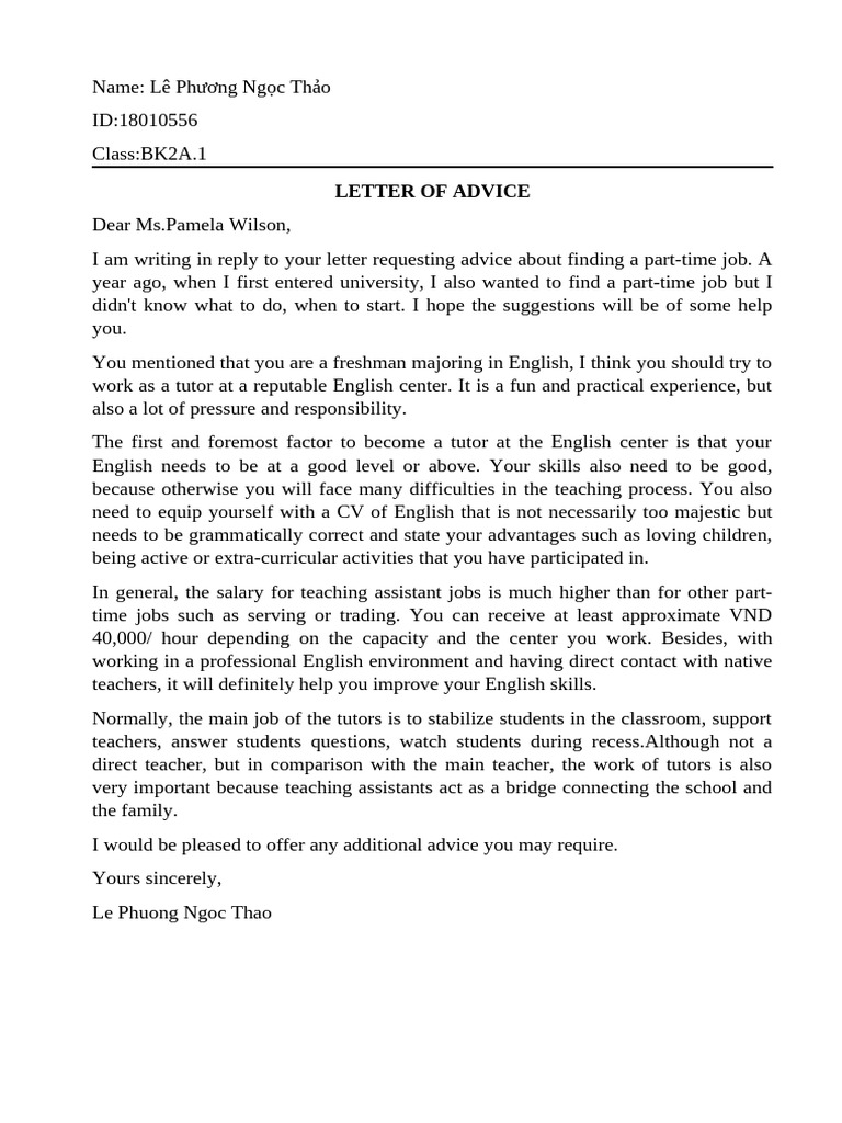 Part-Time Job Advice for English Majors | PDF