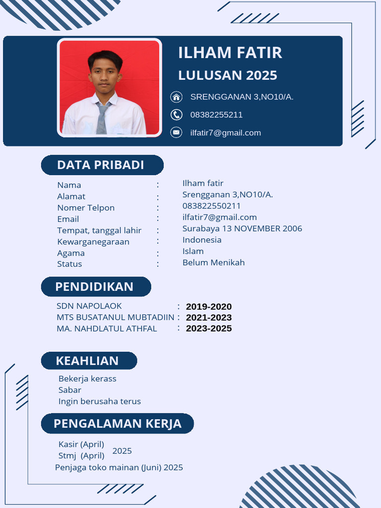 Biru Minimalis Geometris CV Resume Lulusan Baru A4 - 20250921 - 130540 ...