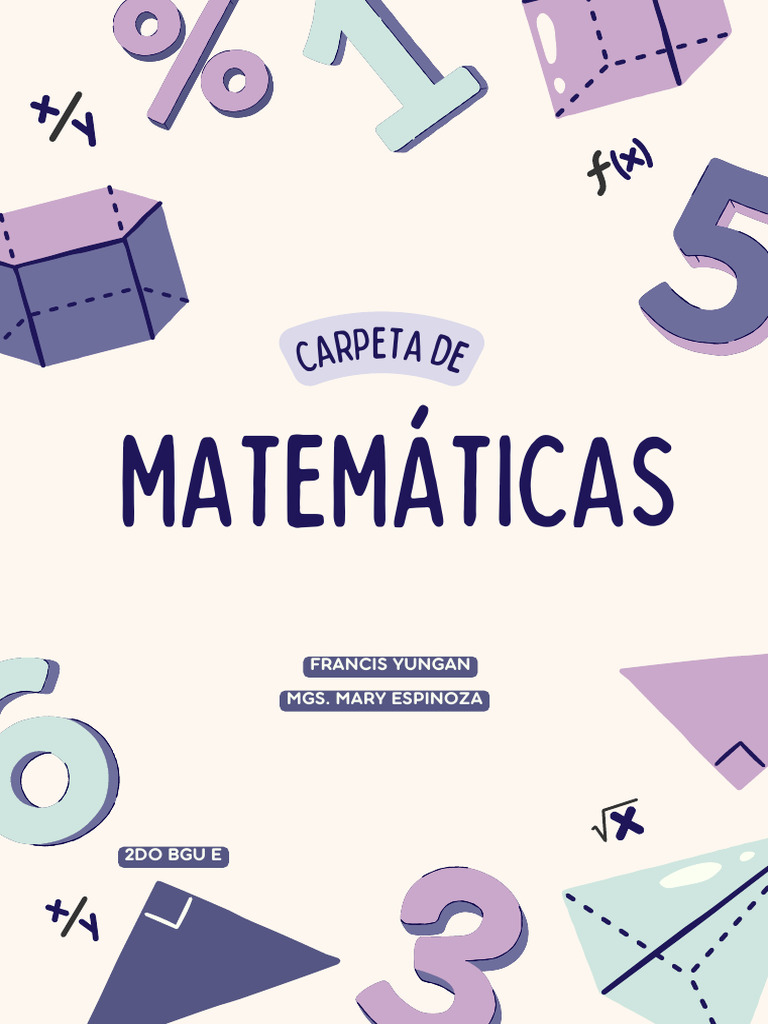 Documento A4 Proyecto de Matemáticas Infantil Morado y Azul | PDF