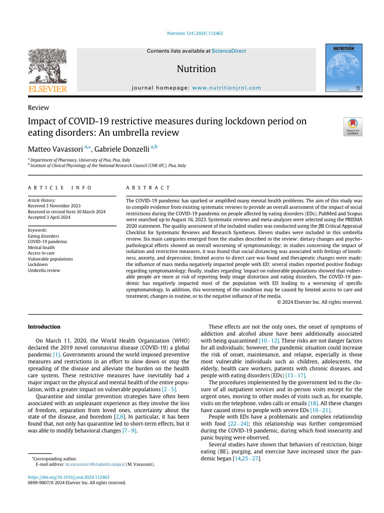 Impacto de las medidas restrictivas de la COVID-19 durante el período ...