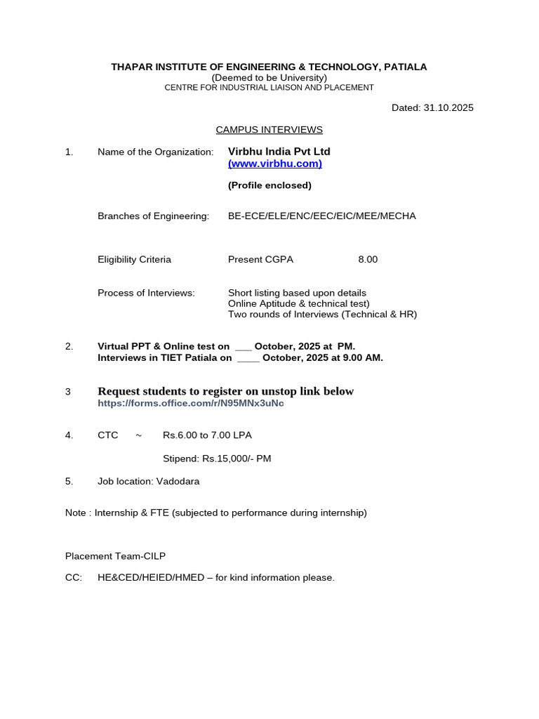 Campus Notice - 31.10.2025 | PDF