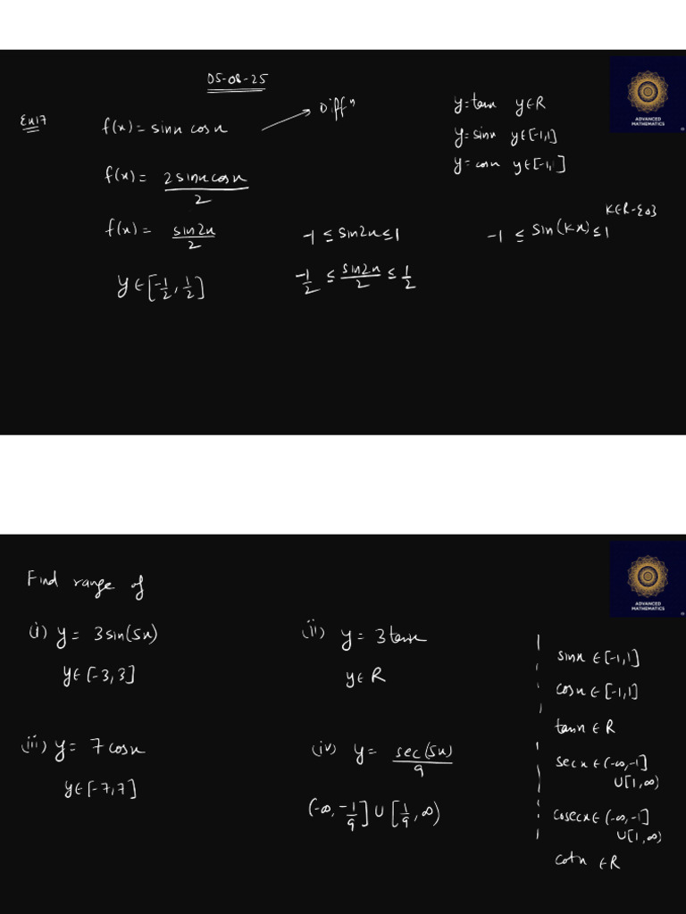 Lecture 2 Functions and Trigo Class 11th | PDF