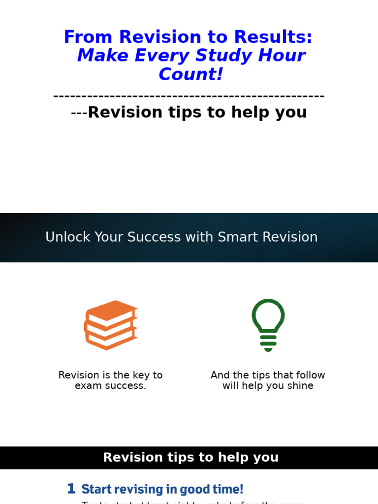 Effective Revision Tips for Exam Success | PDF