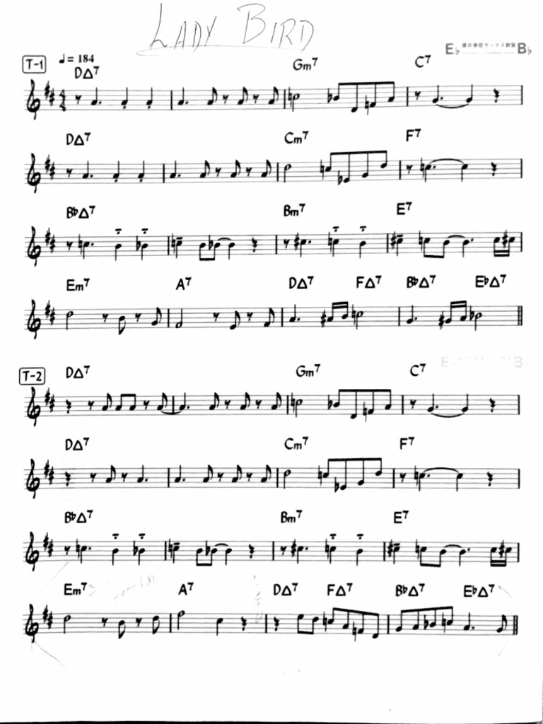 Lady Bird Solo Sax Tenor | PDF