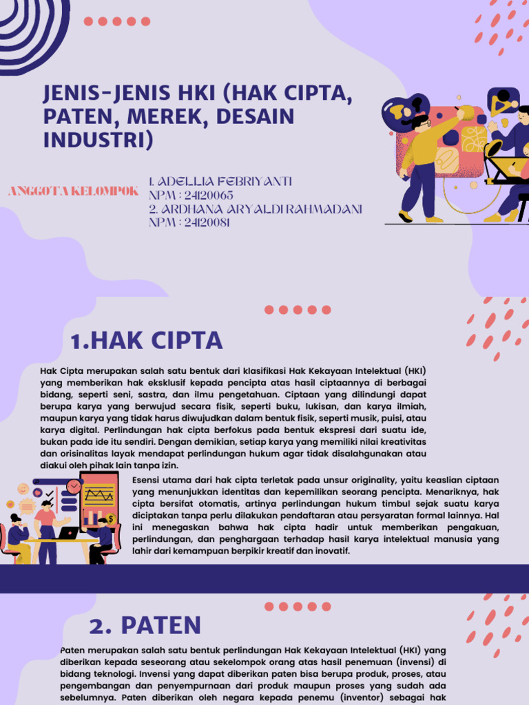 Jenis-Jenis HKI: Hak Cipta, Paten, Merek, Desain | PDF