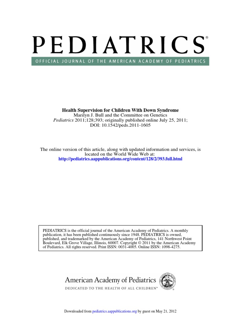 Health Guidelines Children Down Syndrome | Unduh gratis PDF | Down ...