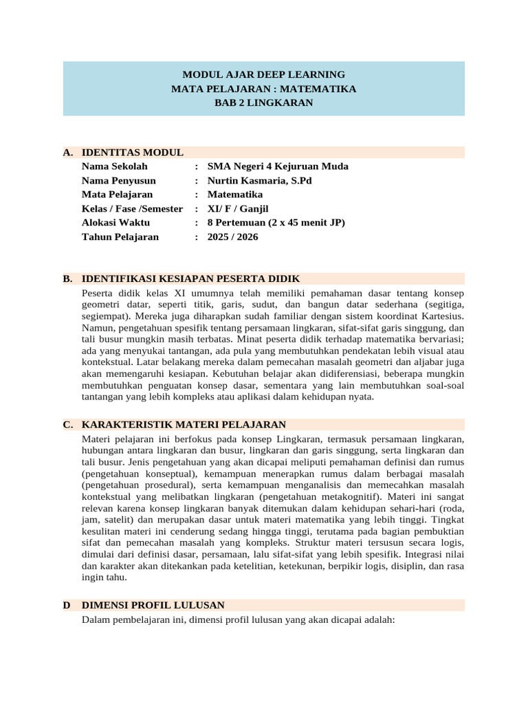 Modul Bab 2 Lingkaran | PDF