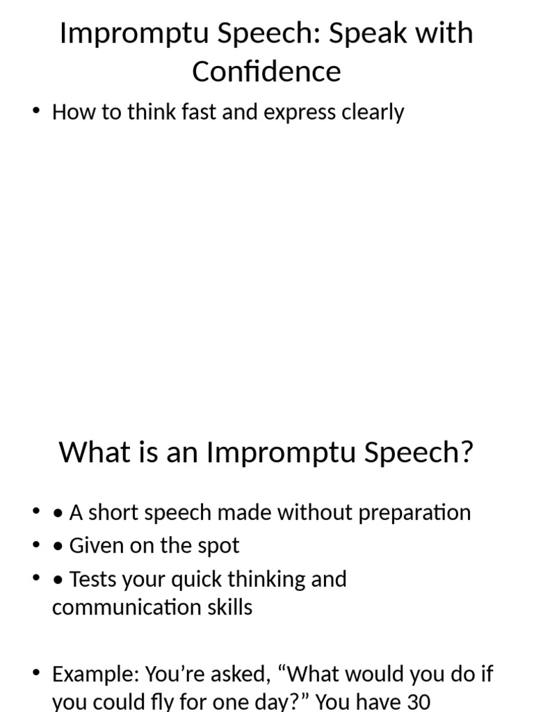Impromptu Speech Practice-1 | PDF | Communication | Human Communication