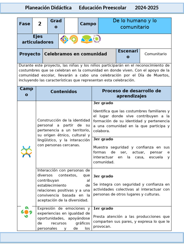 Preescolar Octubre - 02 Celebramos en Comunidad | PDF | Comunidad ...
