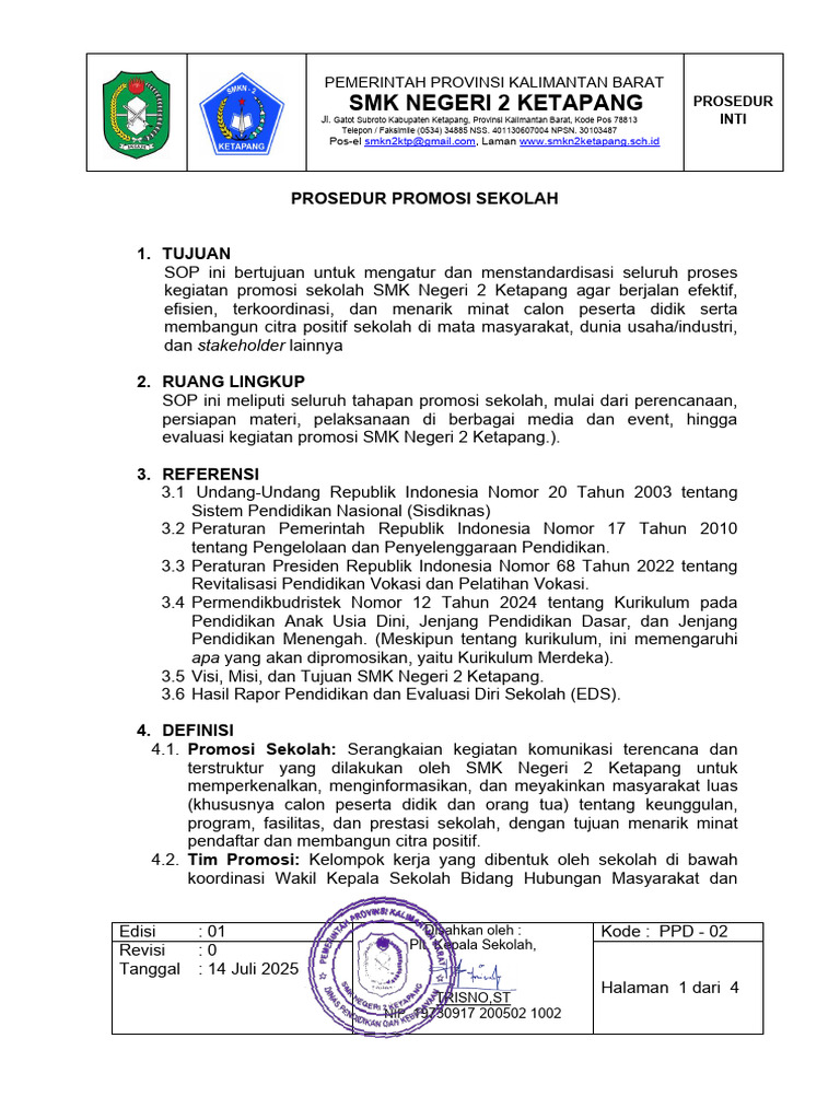 PPD - 02 (Promosi Sekolah) | PDF