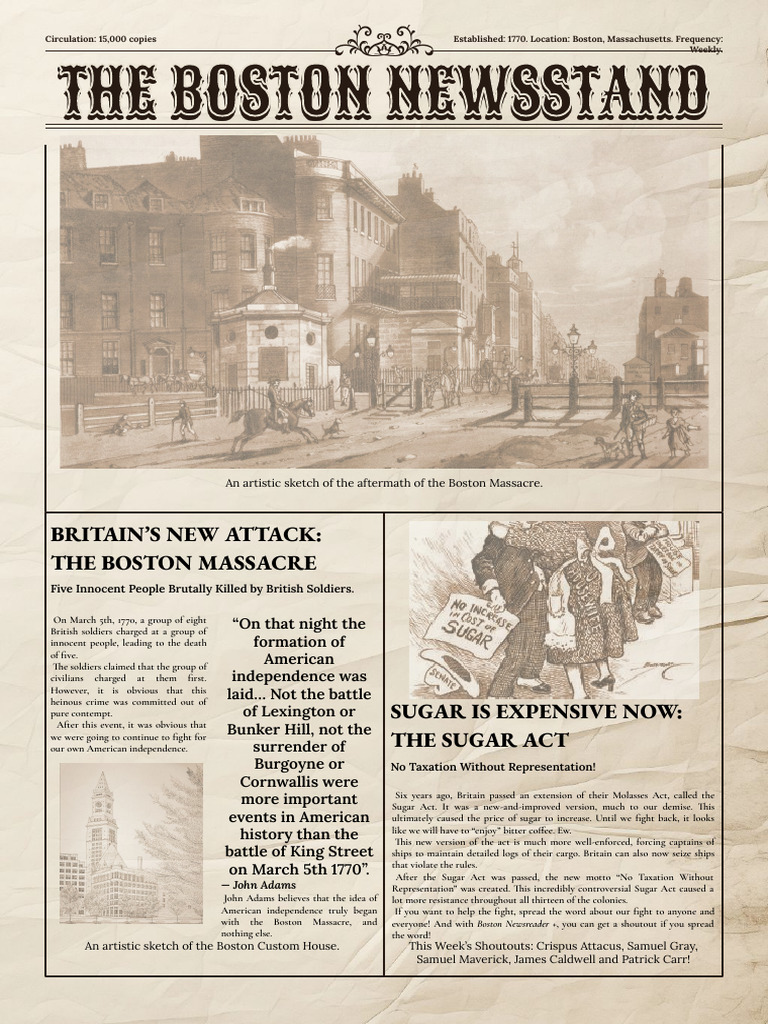 Boston Massacre and Taxation Protests | PDF