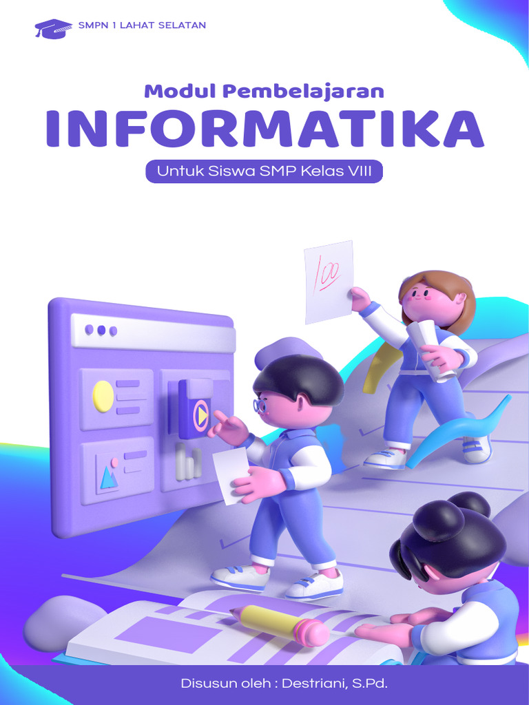 Modul Pembelajaran Informatika Sampul Buku Ungu 3D Modern Ilustratif | PDF