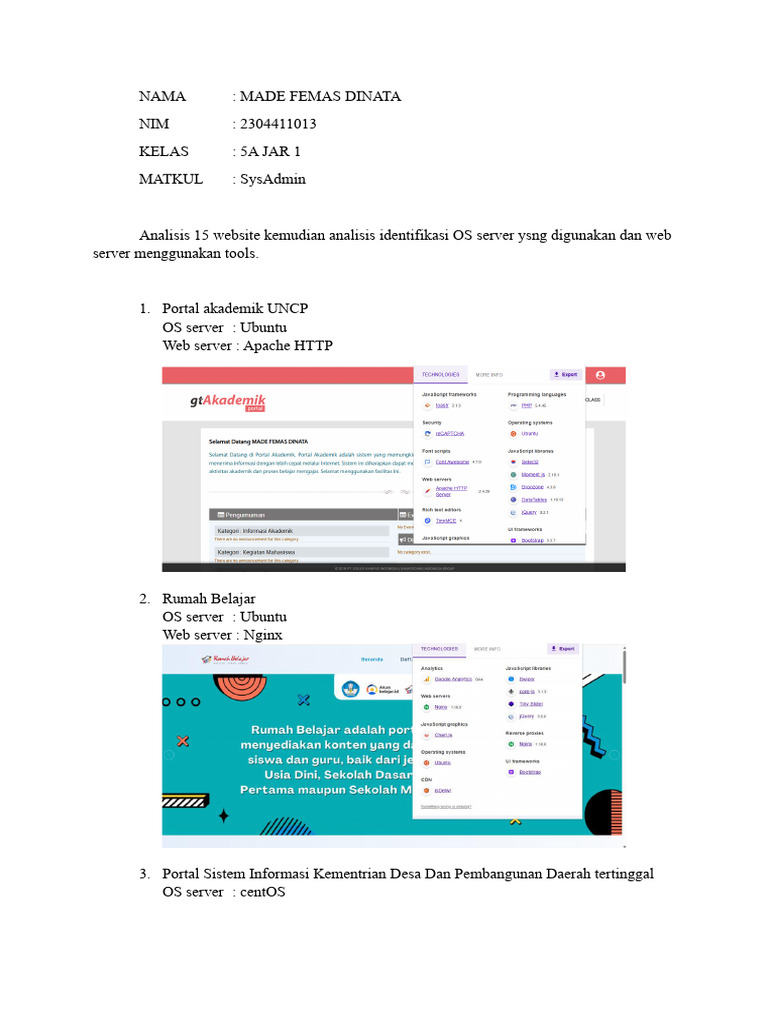 Made Femas Dinata 2304411013 Sysadmin | PDF
