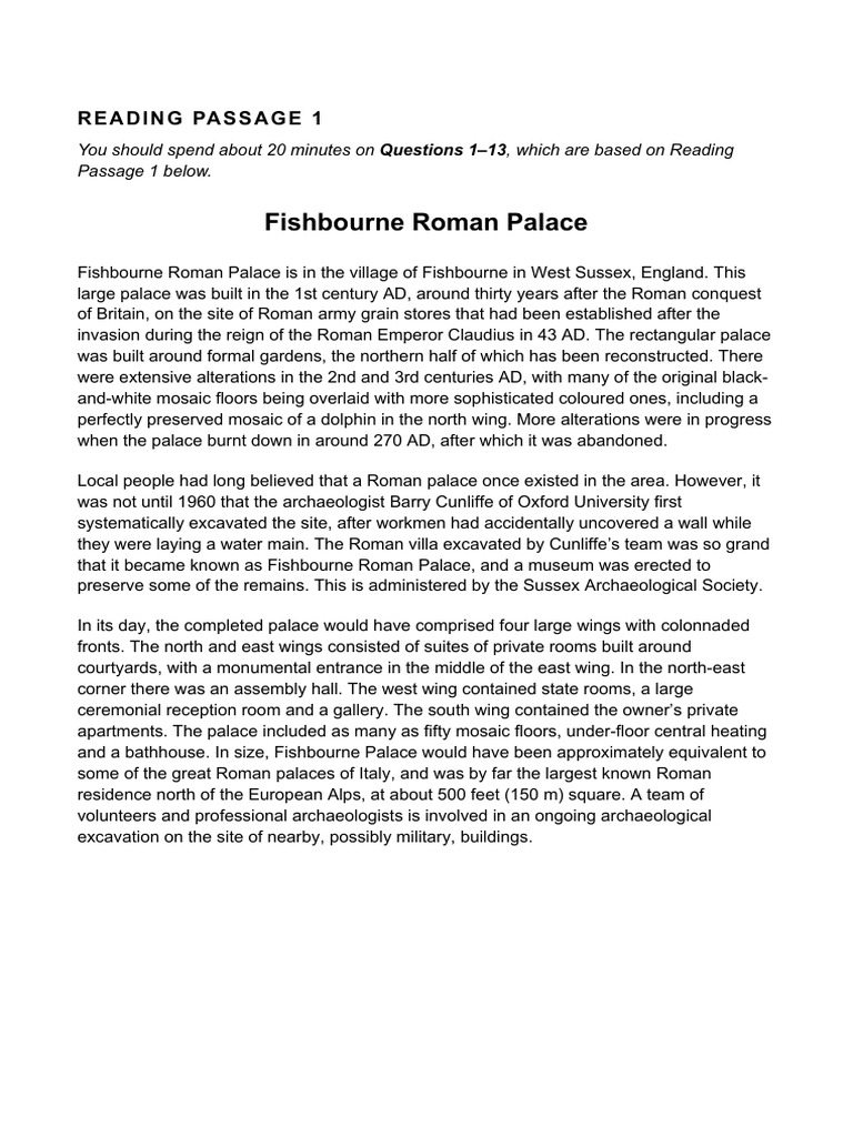 P1 - Fishbourne Roman Palace | PDF | Ancient Rome
